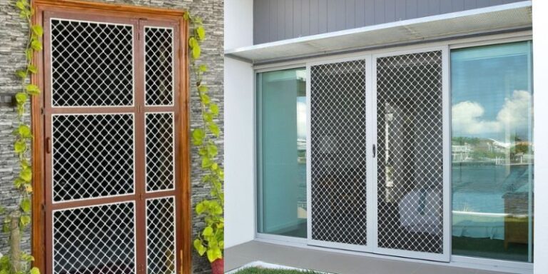 Aluminium Grill Door with Mosquito Mesh Screen